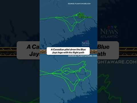 Canadian pilot draws Blue Jays logo with his flight path #toronto # ...