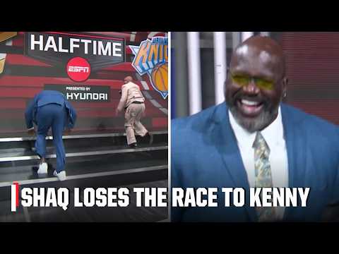 Shaq trips while racing Kenny to the screen 🤣 | Inside The NBA ...
